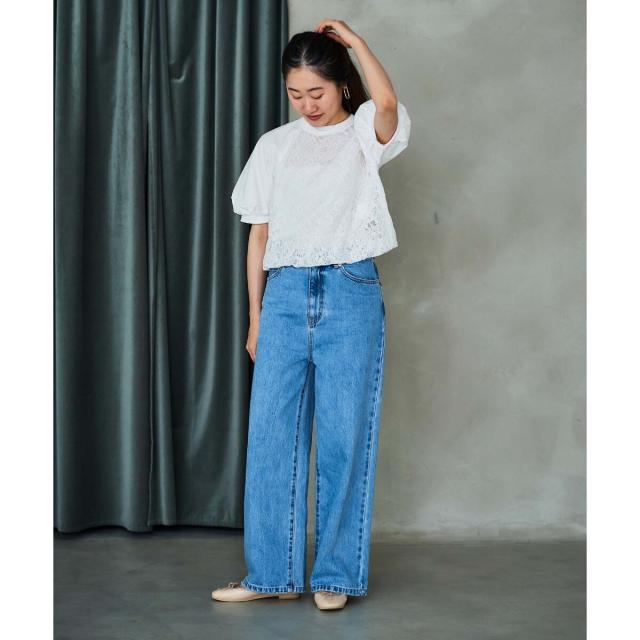 ルクールブラン（le．coeur blanc）/《手洗い可能》MAISON MAVERICK レースバルーンスリーブブラウス