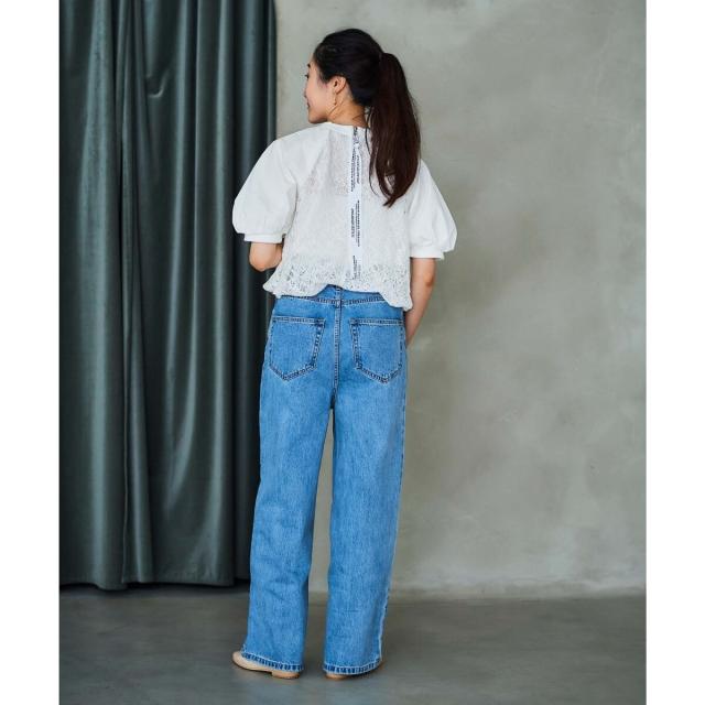 ルクールブラン（le．coeur blanc）/《手洗い可能》MAISON MAVERICK レースバルーンスリーブブラウス