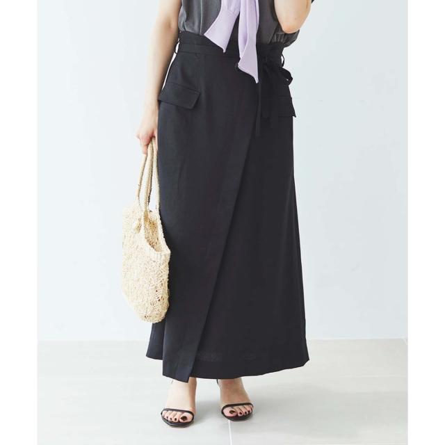 ルクールブラン（le．coeur blanc）/《手洗い可能》ラップライクフレアスカート