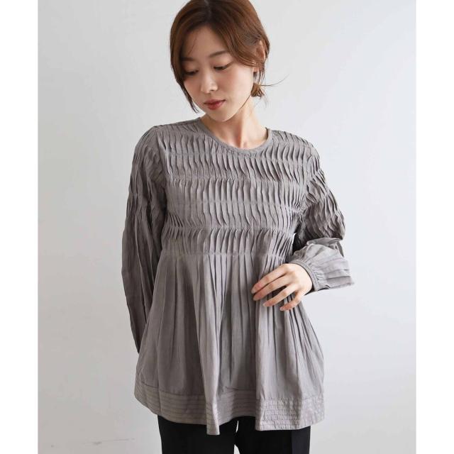 ルクールブラン（le．coeur blanc）/《手洗い可能》TORRAZZO DONNAタックギャザーブラウス