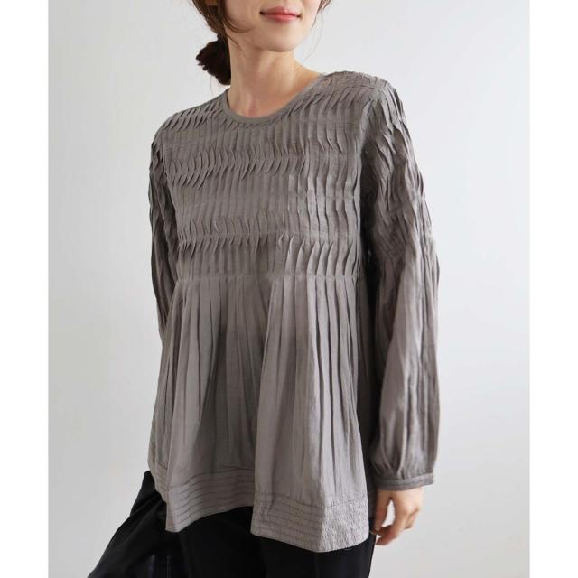 ルクールブラン（le．coeur blanc）/《手洗い可能》TORRAZZO DONNAタックギャザーブラウス