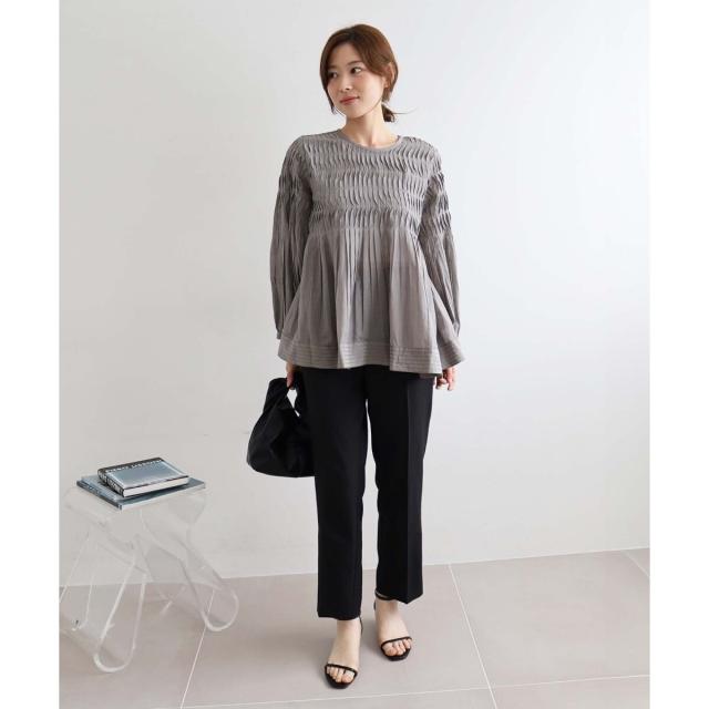 ルクールブラン（le．coeur blanc）/《手洗い可能》TORRAZZO DONNAタックギャザーブラウス