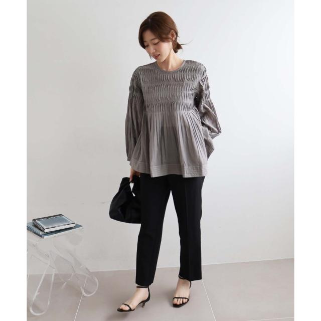 ルクールブラン（le．coeur blanc）/《手洗い可能》TORRAZZO DONNAタックギャザーブラウス