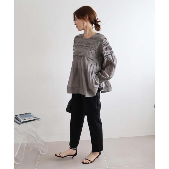 ルクールブラン（le．coeur blanc）/《手洗い可能》TORRAZZO DONNAタックギャザーブラウス