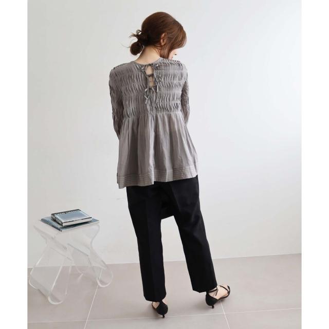 ルクールブラン（le．coeur blanc）/《手洗い可能》TORRAZZO DONNAタックギャザーブラウス