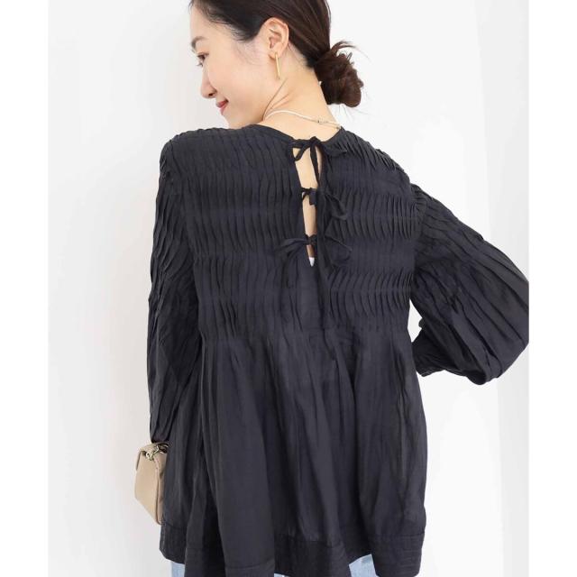 ルクールブラン（le．coeur blanc）/《手洗い可能》TORRAZZO DONNAタックギャザーブラウス