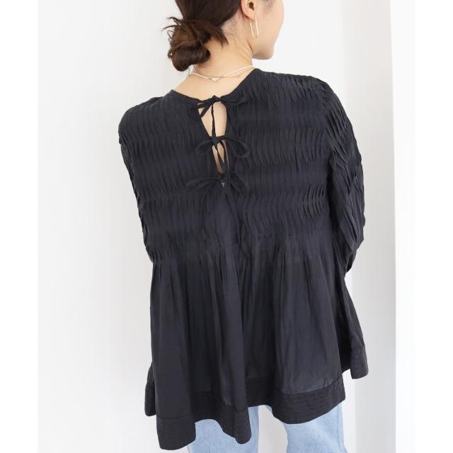 ルクールブラン（le．coeur blanc）/《手洗い可能》TORRAZZO DONNAタックギャザーブラウス