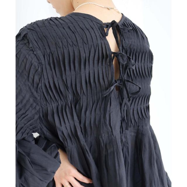 ルクールブラン（le．coeur blanc）/《手洗い可能》TORRAZZO DONNAタックギャザーブラウス