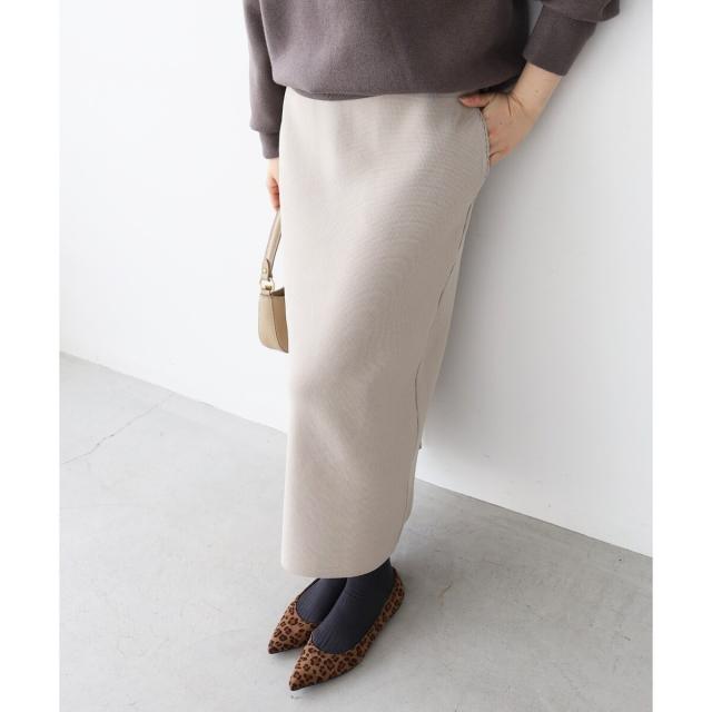 ルクールブラン（le．coeur blanc）/《手洗い可能》ミラノリブニットタイトスカート