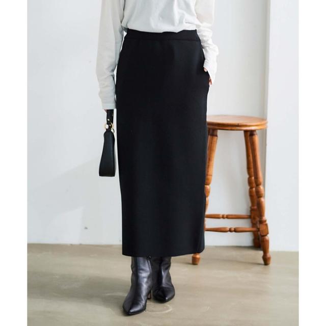 ルクールブラン（le．coeur blanc）/《手洗い可能》ミラノリブニットタイトスカート