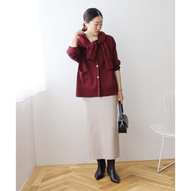 ルクールブラン（le．coeur blanc）/《手洗い可能》ミラノリブニットタイトスカート