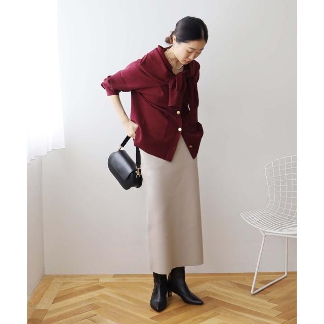 ルクールブラン（le．coeur blanc）/《手洗い可能》ミラノリブニットタイトスカート