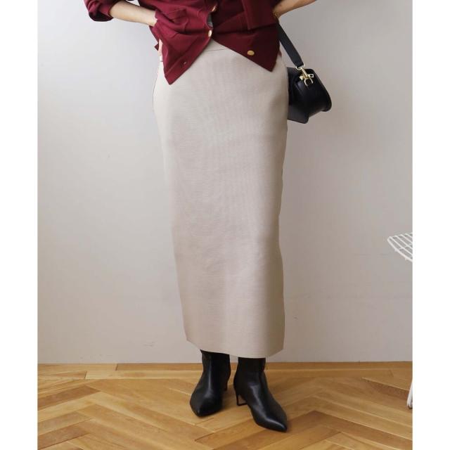 ルクールブラン（le．coeur blanc）/《手洗い可能》ミラノリブニットタイトスカート
