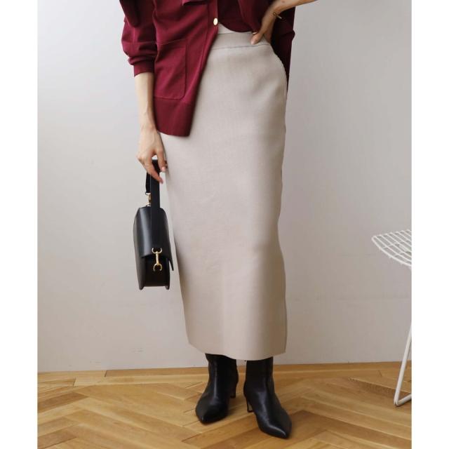 ルクールブラン（le．coeur blanc）/《手洗い可能》ミラノリブニットタイトスカート