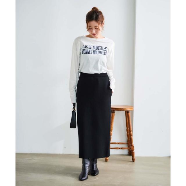 ルクールブラン（le．coeur blanc）/《手洗い可能》ミラノリブニットタイトスカート