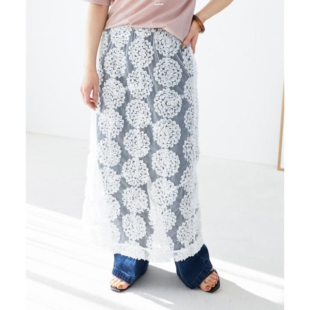 ルクールブラン（le．coeur blanc）/TORRAZZO DONNAエンブロイダリーレーススカート