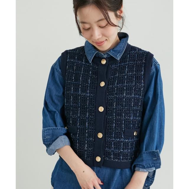 ルクールブラン（le．coeur blanc）/TORRAZZO DONNA 別注ツイード調ベスト