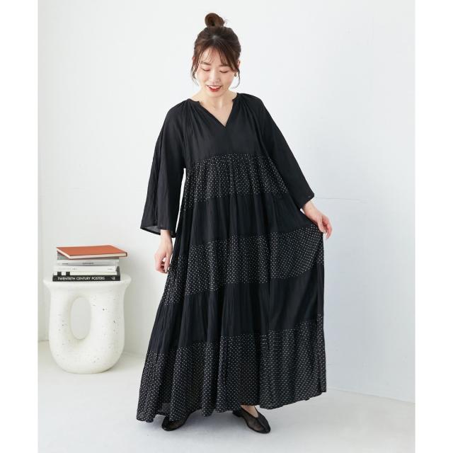 ルクールブラン（le．coeur blanc）/Fanakaドット切替ワンピース