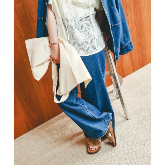 ルクールブラン（le．coeur blanc）/デニムバギーパンツ