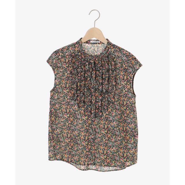 ルクールブラン（le．coeur blanc）/《手洗い可能》リバティフロントフリルブラウス