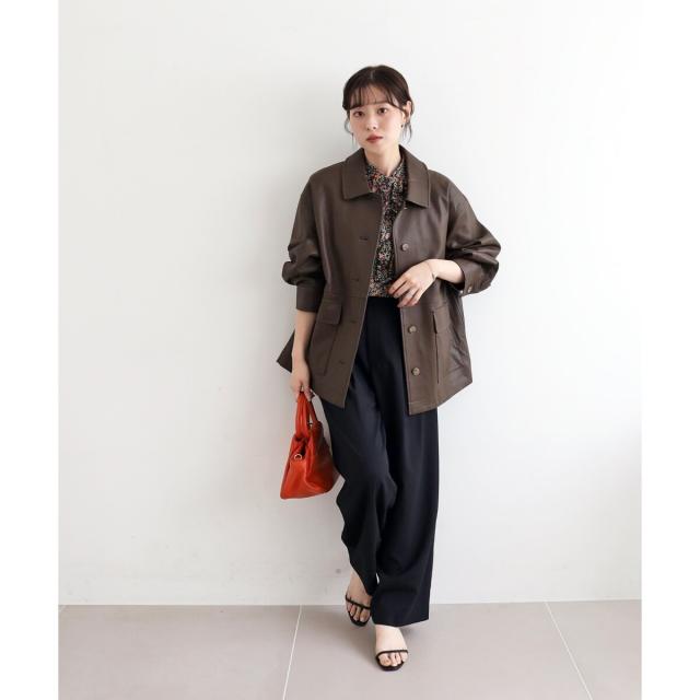 ルクールブラン（le．coeur blanc）/《手洗い可能》リバティフロントフリルブラウス