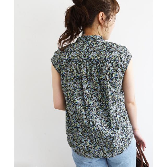 ルクールブラン（le．coeur blanc）/《手洗い可能》リバティフロントフリルブラウス