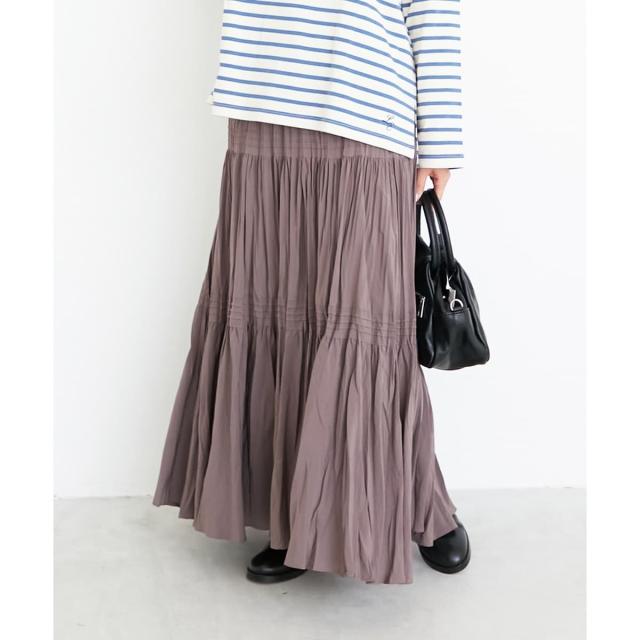 ルクールブラン（le．coeur blanc）/《手洗い可能》エアータンブラーランダムプリーツスカート