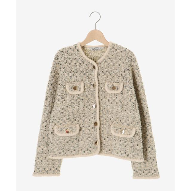 ルクールブラン（le．coeur blanc）/《手洗い可能》TORRAZZO DONNAツイードニットジャケット