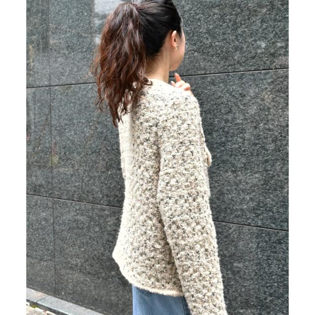 ルクールブラン（le．coeur blanc）/《手洗い可能》TORRAZZO DONNAツイードニットジャケット