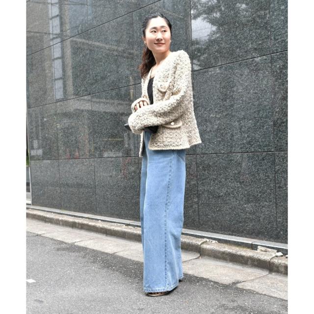 ルクールブラン（le．coeur blanc）/《手洗い可能》TORRAZZO DONNAツイードニットジャケット