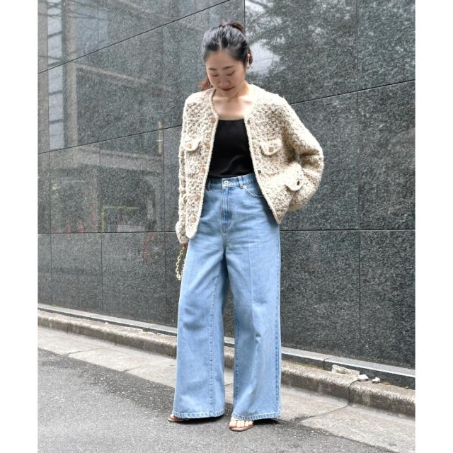 ルクールブラン（le．coeur blanc）/《手洗い可能》TORRAZZO DONNAツイードニットジャケット