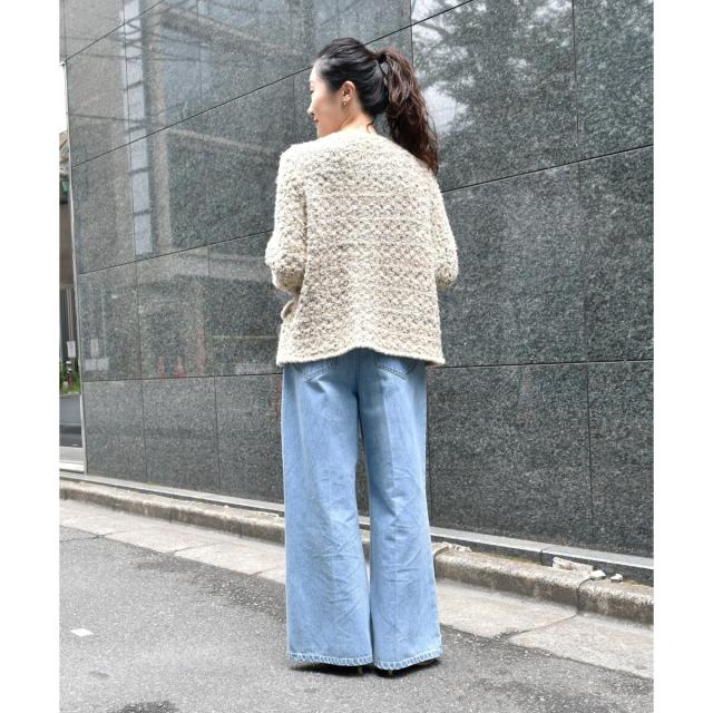 ルクールブラン（le．coeur blanc）/《手洗い可能》TORRAZZO DONNAツイードニットジャケット