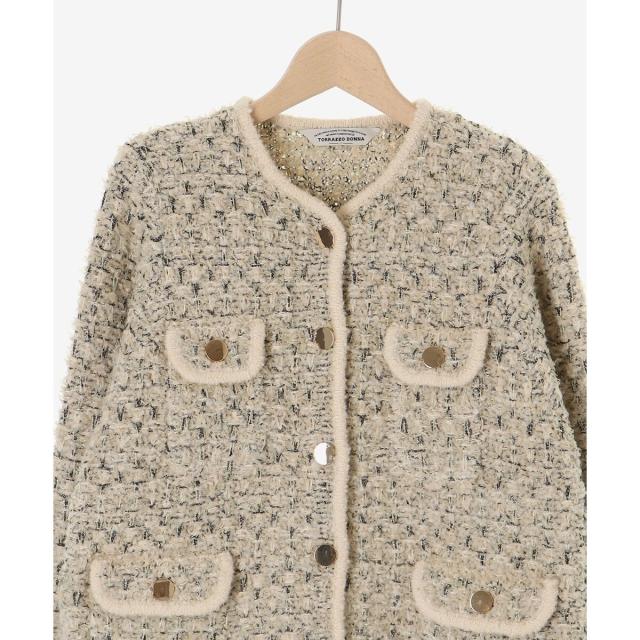 ルクールブラン（le．coeur blanc）/《手洗い可能》TORRAZZO DONNAツイードニットジャケット