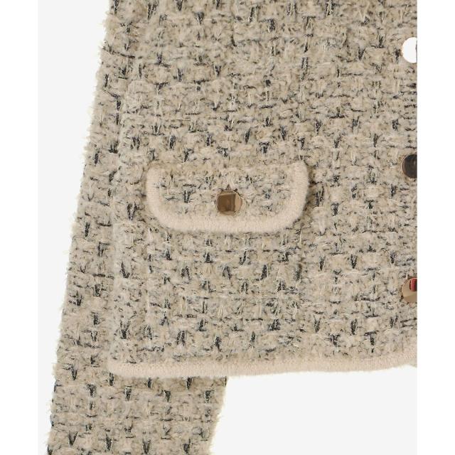 ルクールブラン（le．coeur blanc）/《手洗い可能》TORRAZZO DONNAツイードニットジャケット