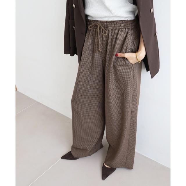 ルクールブラン（le．coeur blanc）/《手洗い可能》ガンクラブチェックドロストパンツ