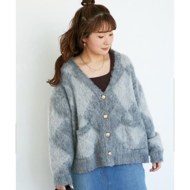 ルクールブラン（le．coeur blanc）/TORRAZZO DONNA別注アーガイルニットカーデ