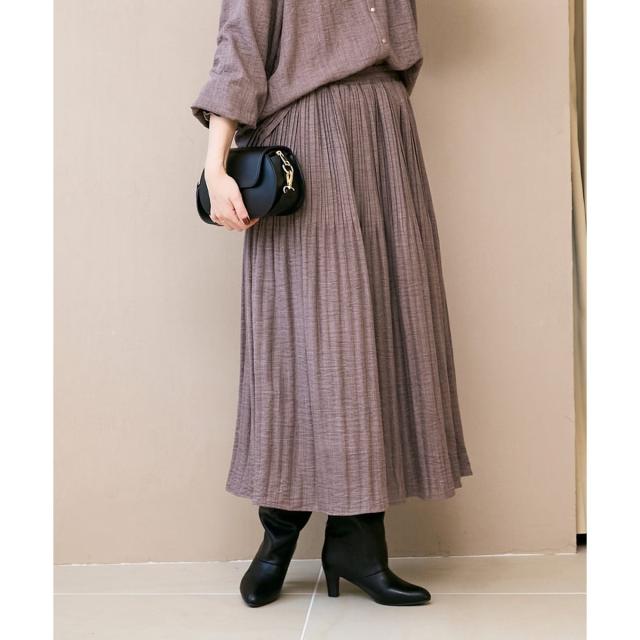 ルクールブラン（le．coeur blanc）/ウールタッチ消しプリーツスカート