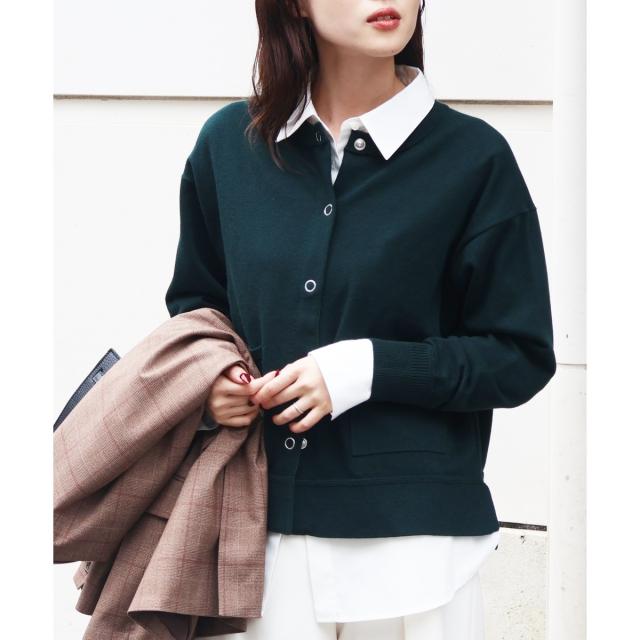 ルクールブラン（le．coeur blanc）/リングボタンクルーカーディガン