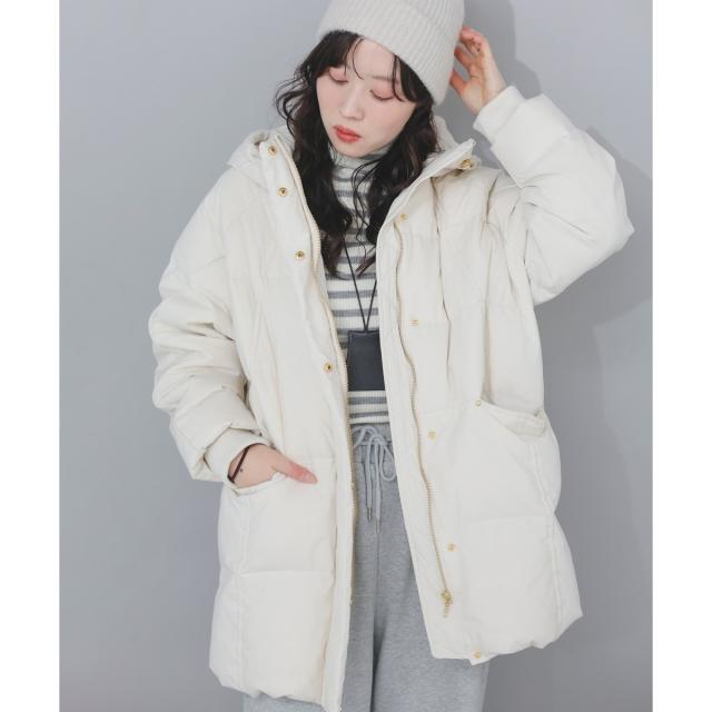 ルクールブラン（le．coeur blanc）/ストレッチフードミドルダウン