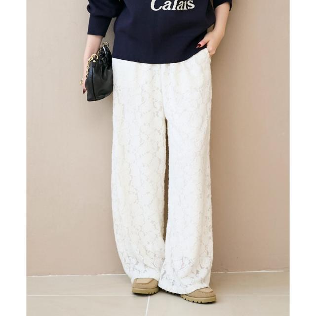 ルクールブラン（le．coeur blanc）/《WEB限定アイテム》起毛レースイージーパンツ
