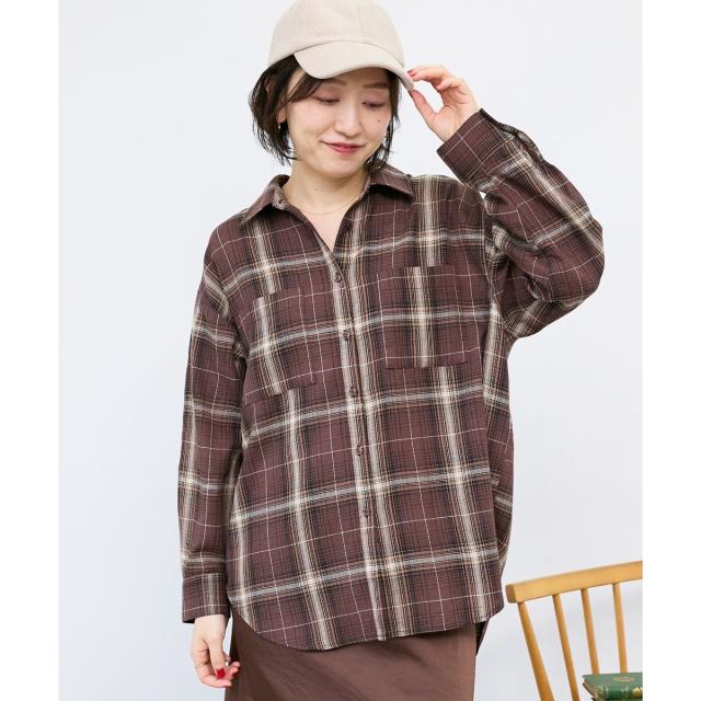 ルクールブラン（le．coeur blanc）/《手洗い可能》チェックオーバーシャツ