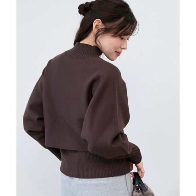 ルクールブラン（le．coeur blanc）/《手洗い可能》3WAYハイネックレイヤードニット