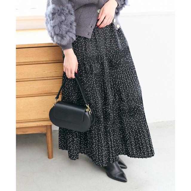 【NEW】ルクールブラン（le．coeur blanc）/デシン変形プリーツスカート