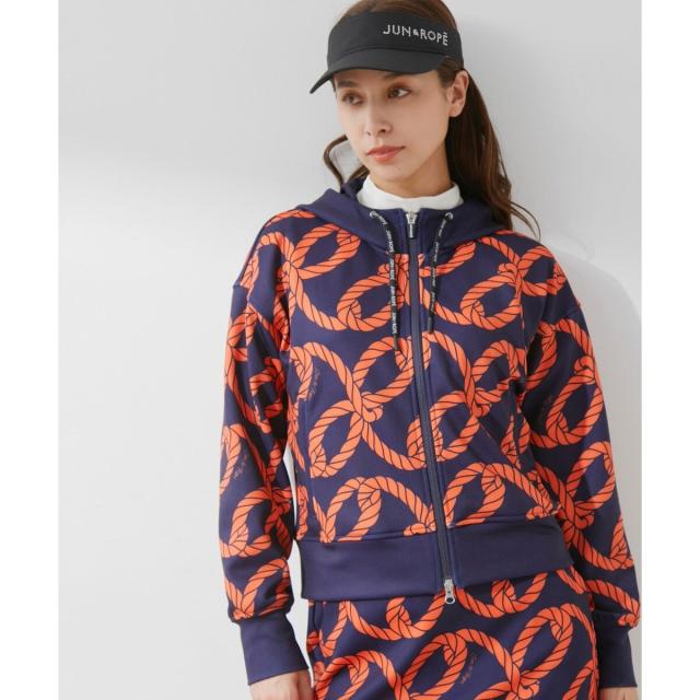 ジュン＆ロぺ（JUN&ROPE’）/ロープ柄 フーディーパーカー