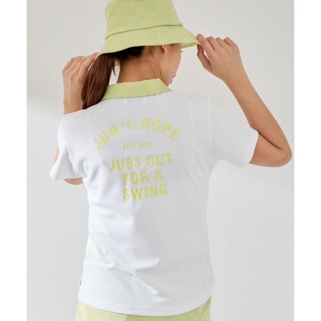 ジュン＆ロぺ（JUN&ROPE’）/【UV】【吸水速乾】チェッカーボード衿バックプリント半袖ポロ