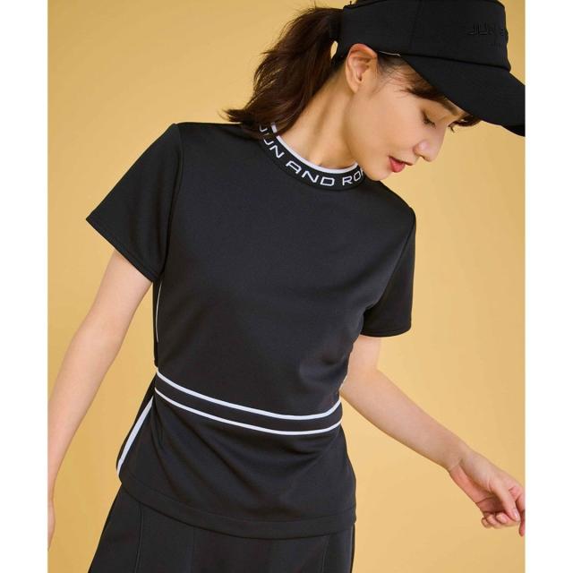 ジュン＆ロぺ（JUN&ROPE’）/【セットアップ対応】【UV】【吸水速乾】衿ロゴ編立使い半袖プルオーバー