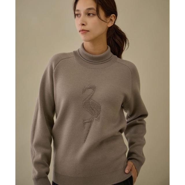ジュン＆ロぺ（JUN&ROPE’）/【NOIR】フラミンゴモチーフクルーネックセーター