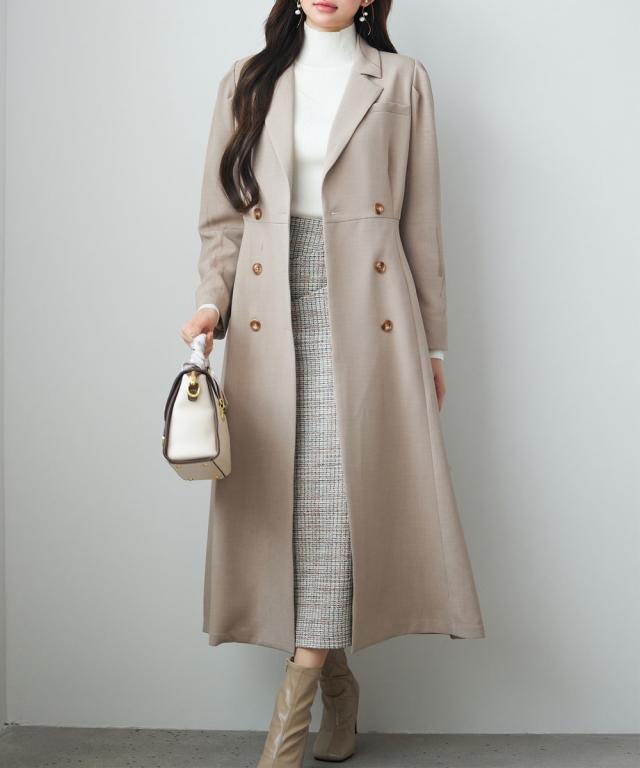 セゾン ド パピヨン（SAISON DE PAPILLON）/テーラードダブルブレストロングトレンチコート