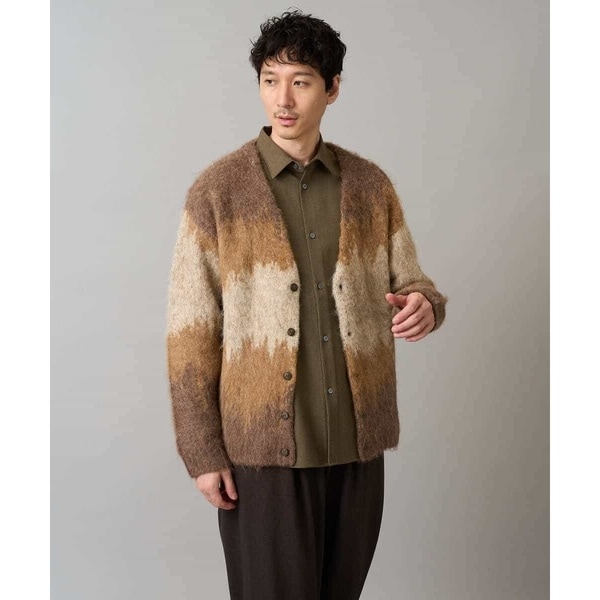 アー・ヴェ・ヴェ（a．v．v）/ボカシ柄起毛シャギーワイドカーディガン