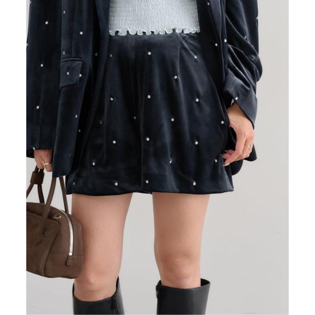 ユー バイ スピック＆スパン（U by SPICK&SPAN）/ドット刺繍ベロアパンツ